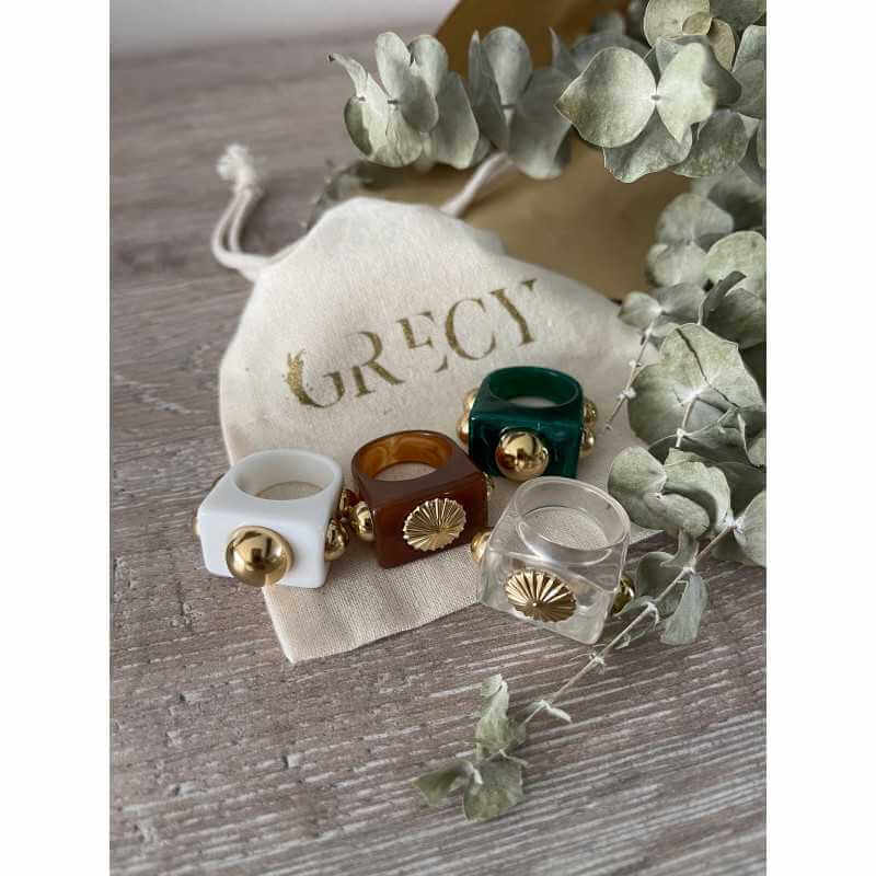 Bague June fantaisie esprit marque la manso Couleur transparente